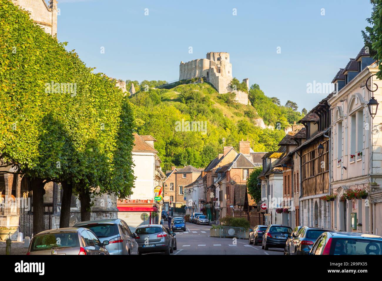 Ruins of hilltop medieval castle Château Gaillard built by King Richard ...