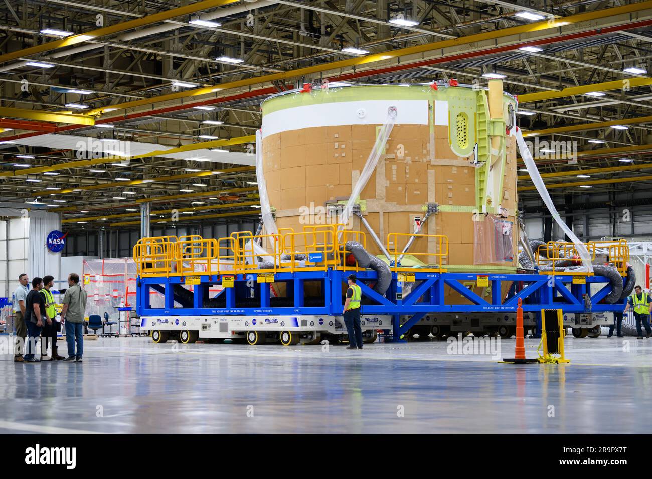 . On May 24, 2022, the core stage production team moved the Space Launch System (SLS) rocket ...