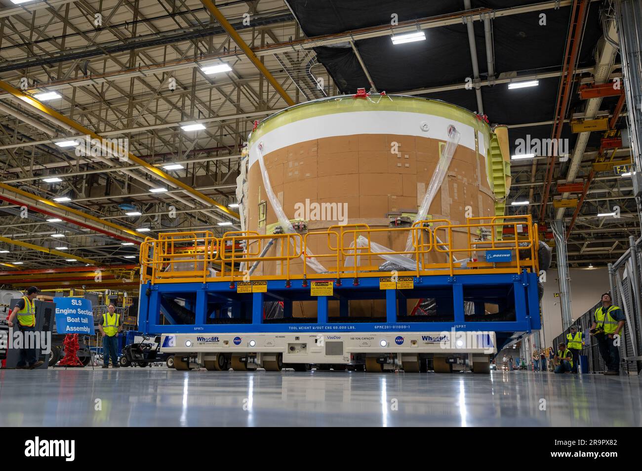 . On May 24, 2022, the core stage production team moved the Space Launch System (SLS) rocket ...