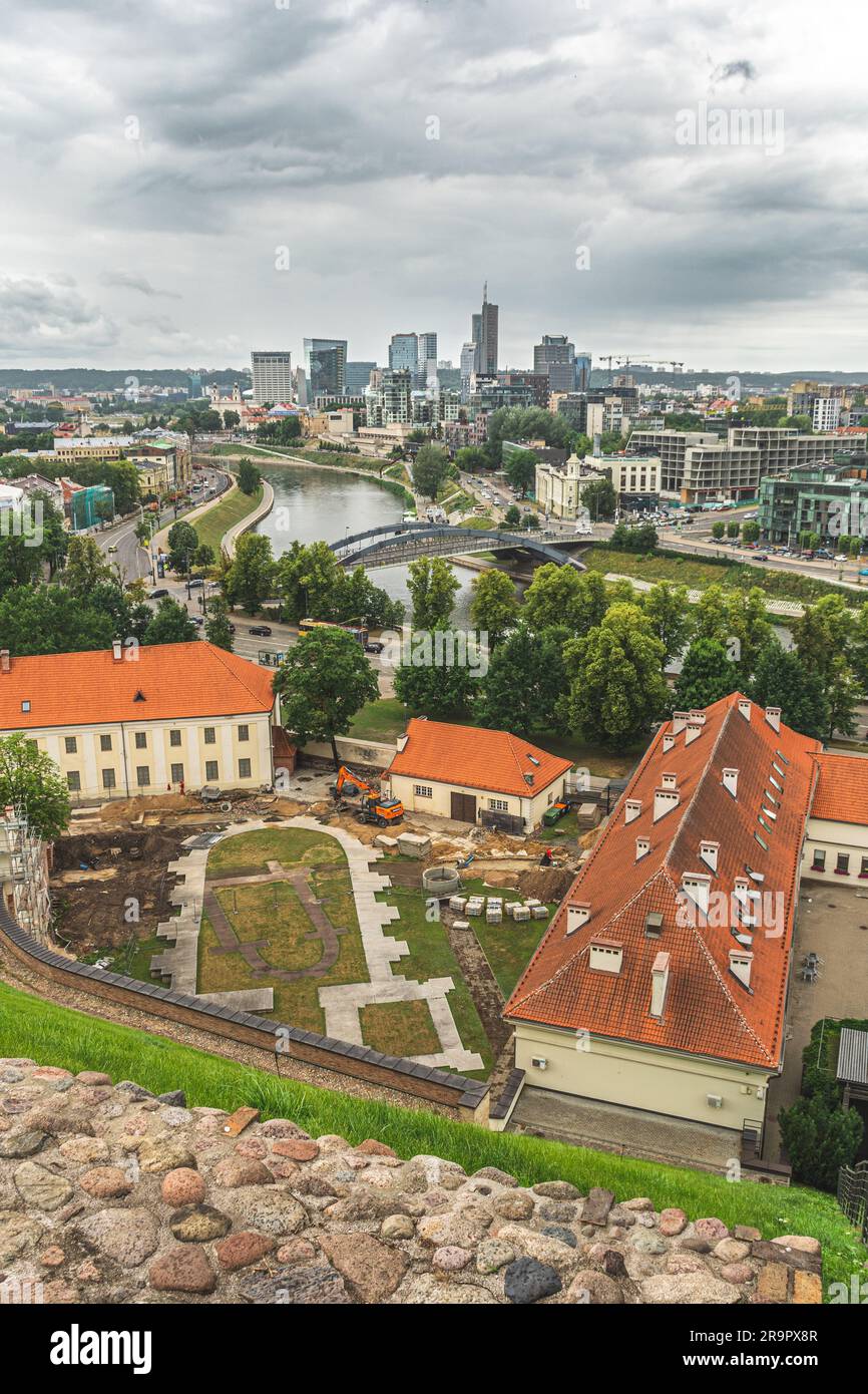 Vilnius, capital of Lithuania, Europe. Aerial view of the city, modern ...