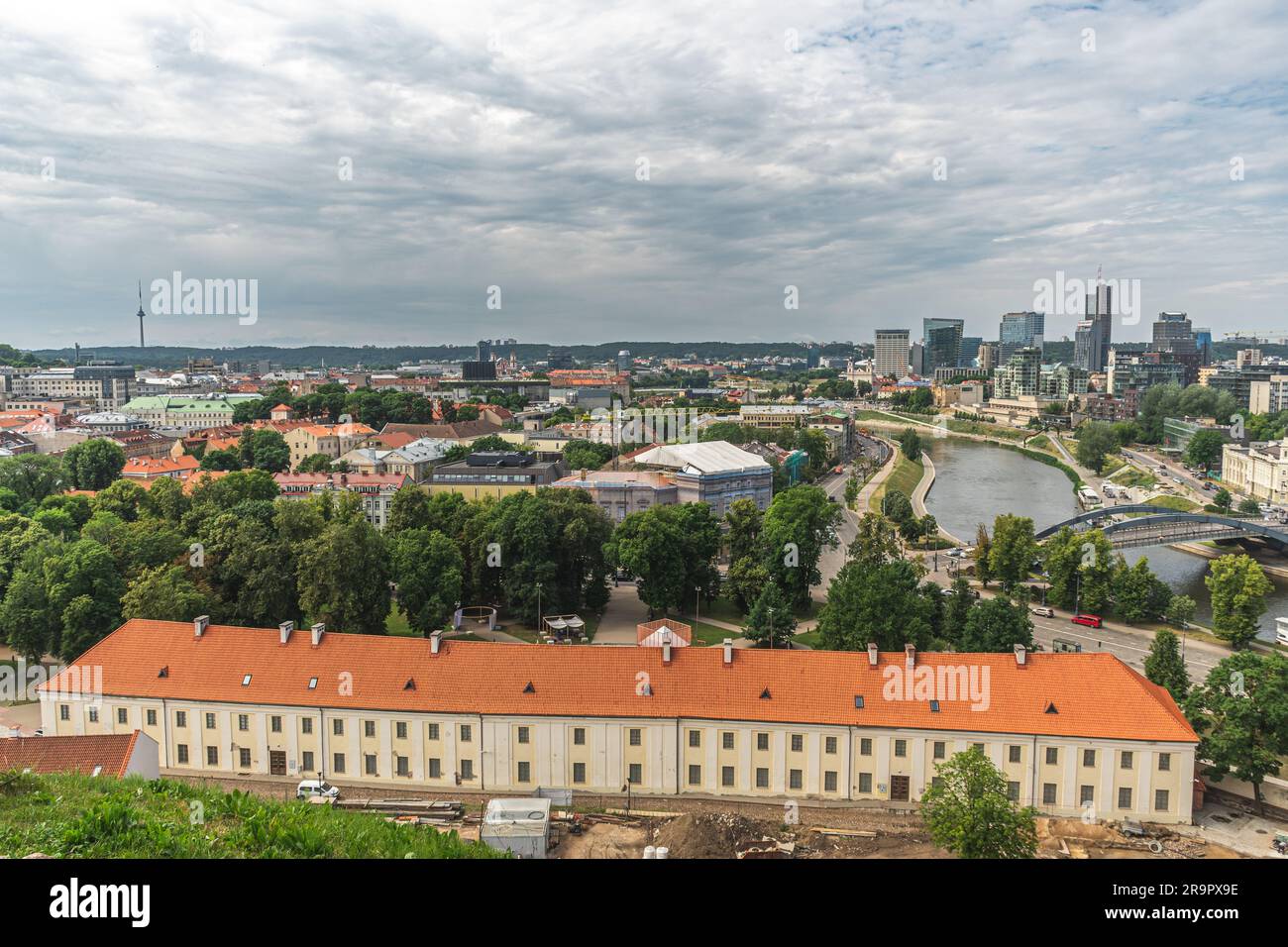 Vilnius, capital of Lithuania, Europe. Aerial view of the city, modern ...