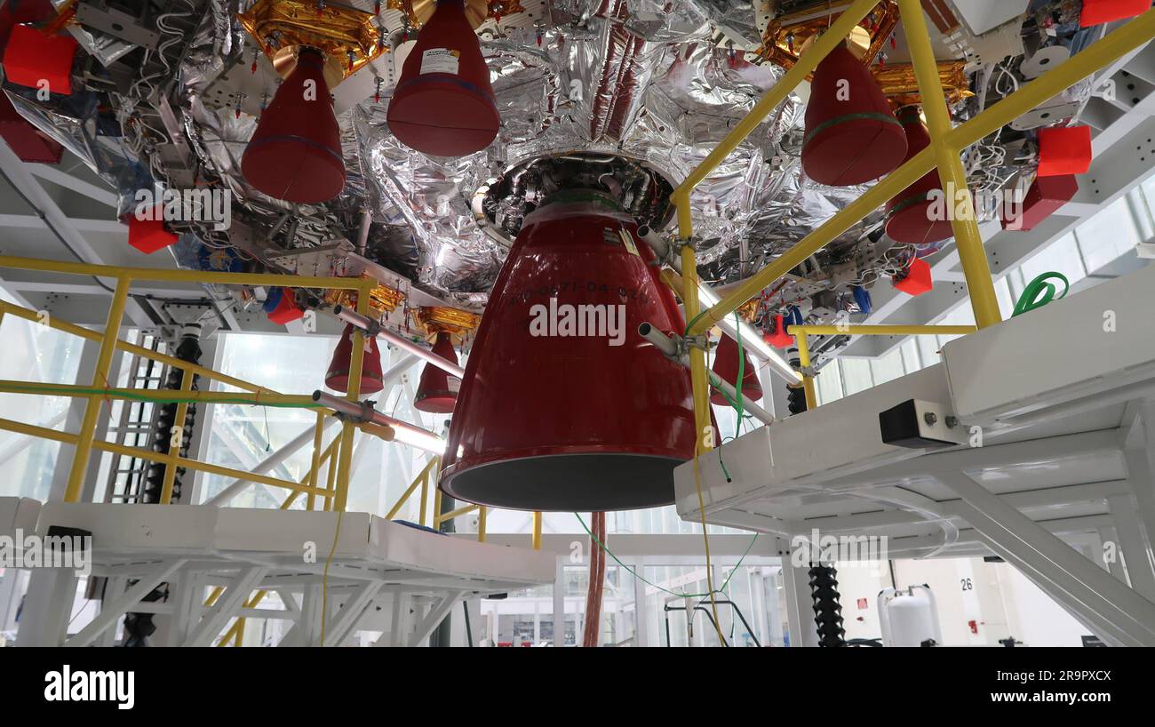 Artemis II European Service Module. Technicians at NASA’s Kennedy Space ...