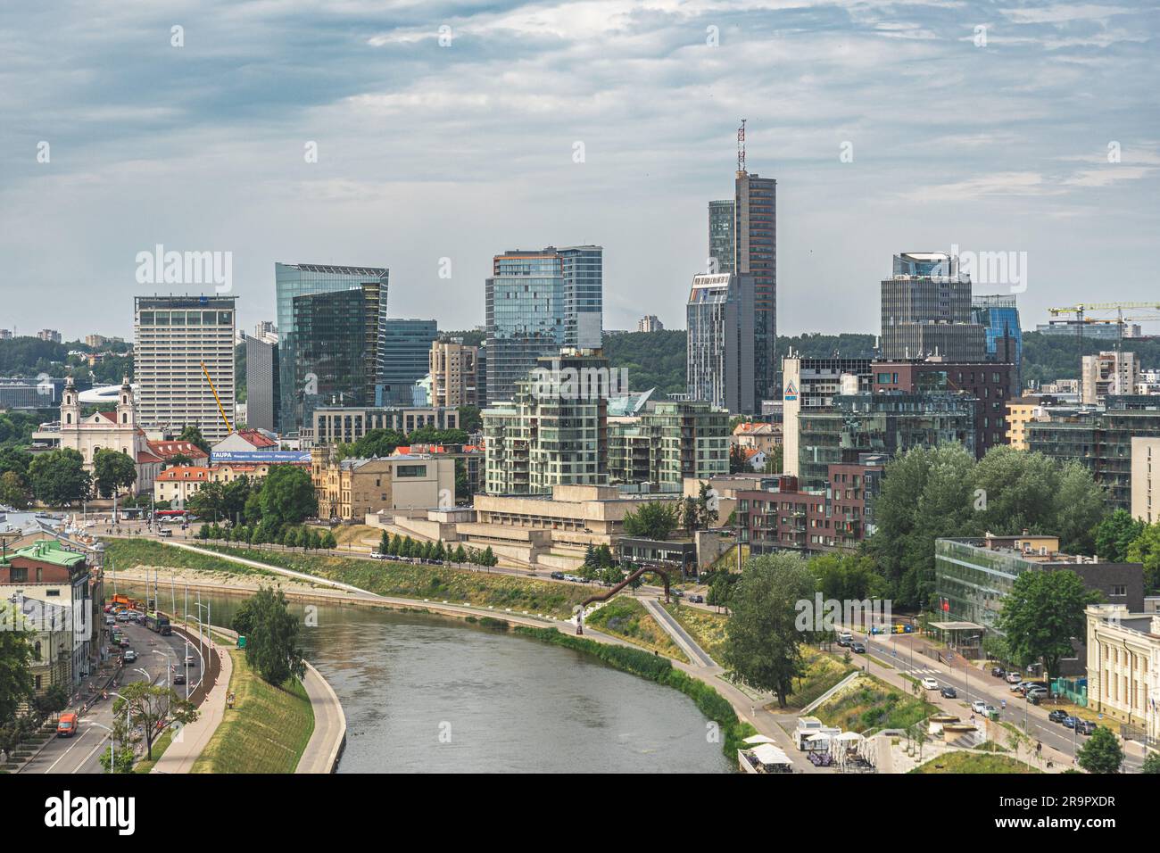 Vilnius, capital of Lithuania, Europe. Aerial view of the city, modern ...