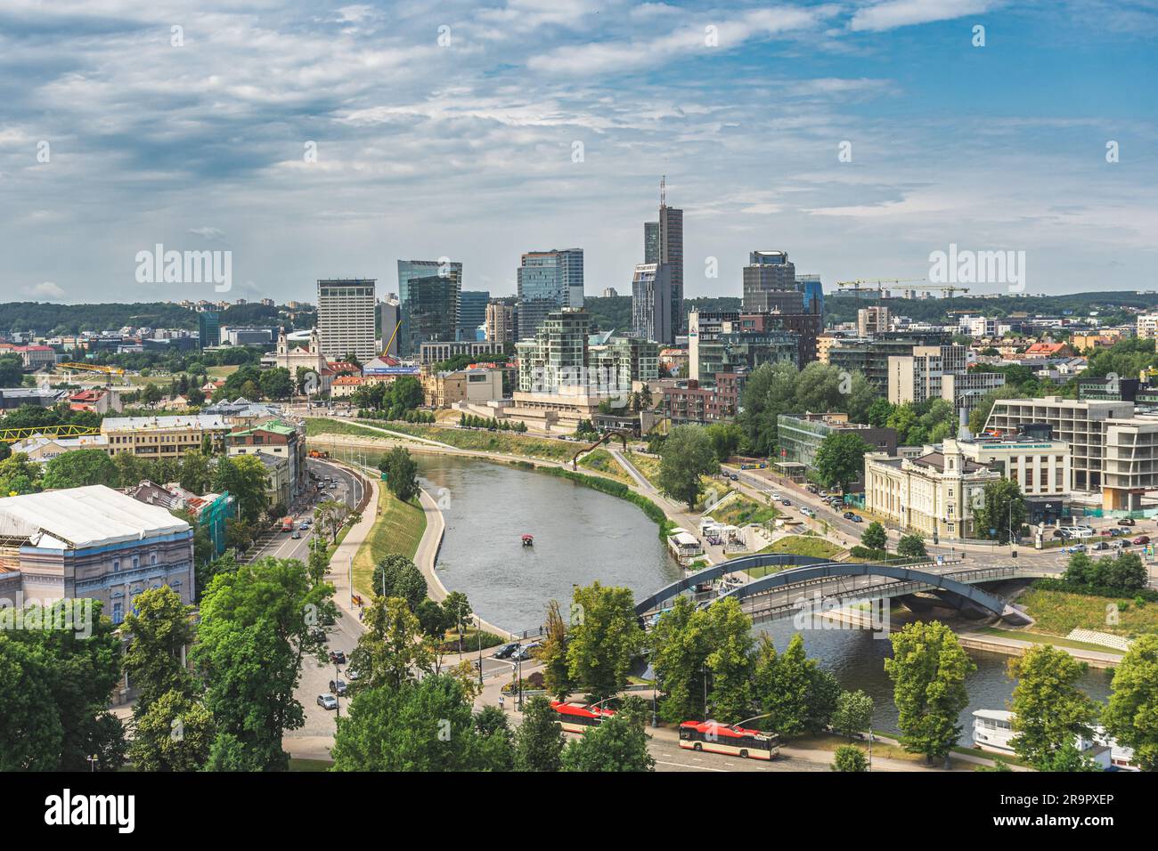 Vilnius, capital of Lithuania, Europe. Aerial view of the city, modern ...