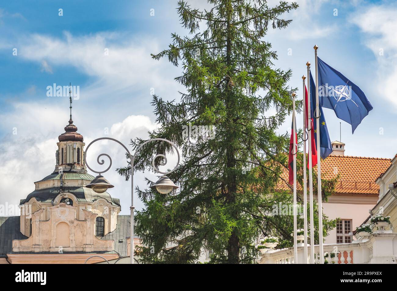 Flags of NATO, North Atlantic Treaty Organization, European Union and ...