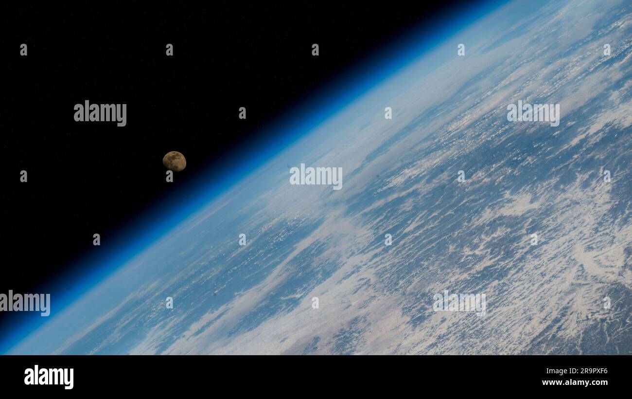 . iss068e045017 (Feb. 2, 2023) - The waxing gibbous Moon is pictured ...