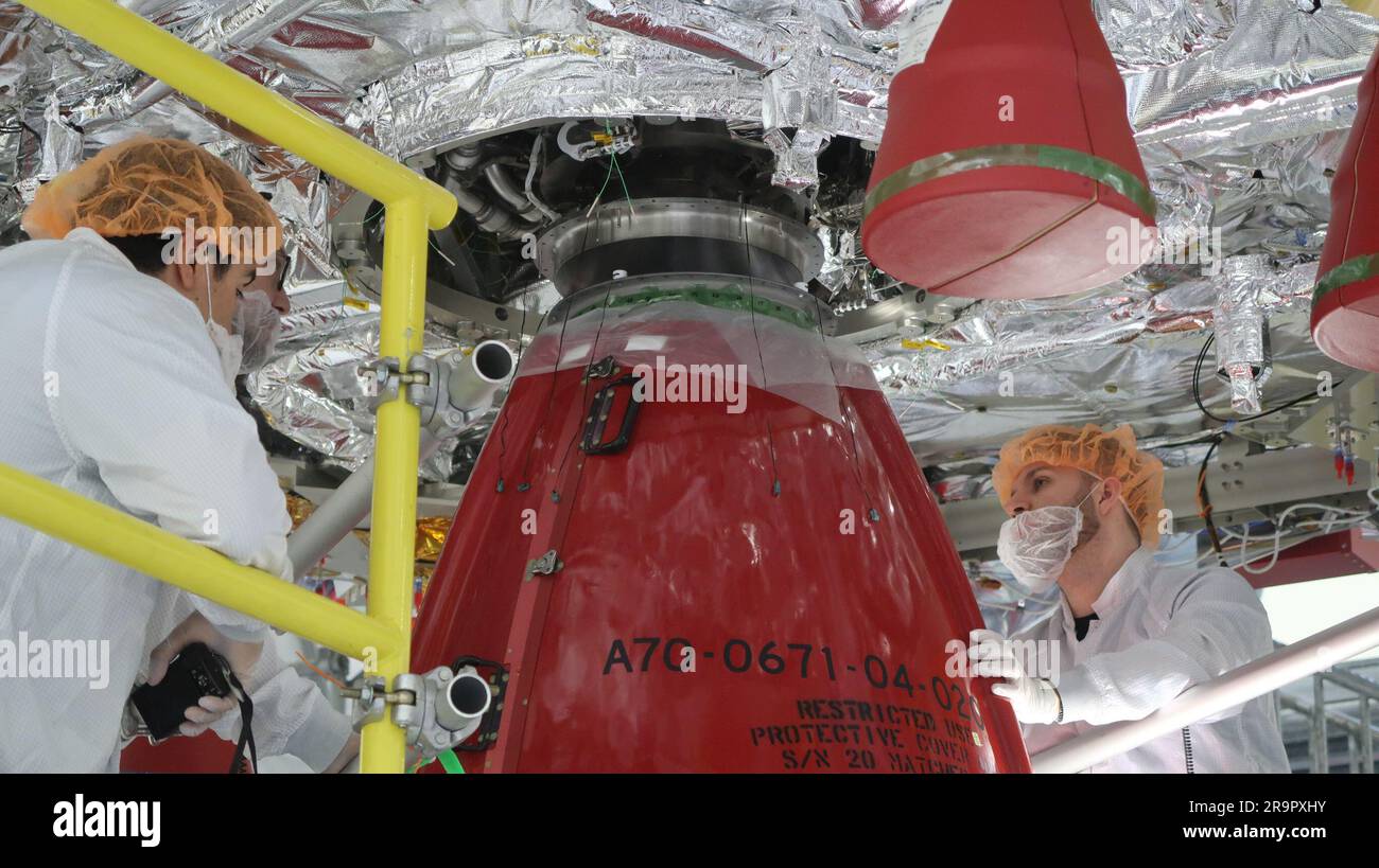 Artemis II European Service Module. Technicians at NASA’s Kennedy Space ...