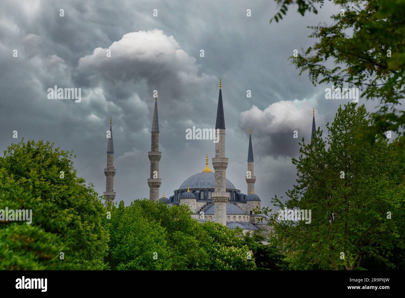 Sultan Ahmet Mosque, also known as Blue Mosque of Istanbul, during a ...
