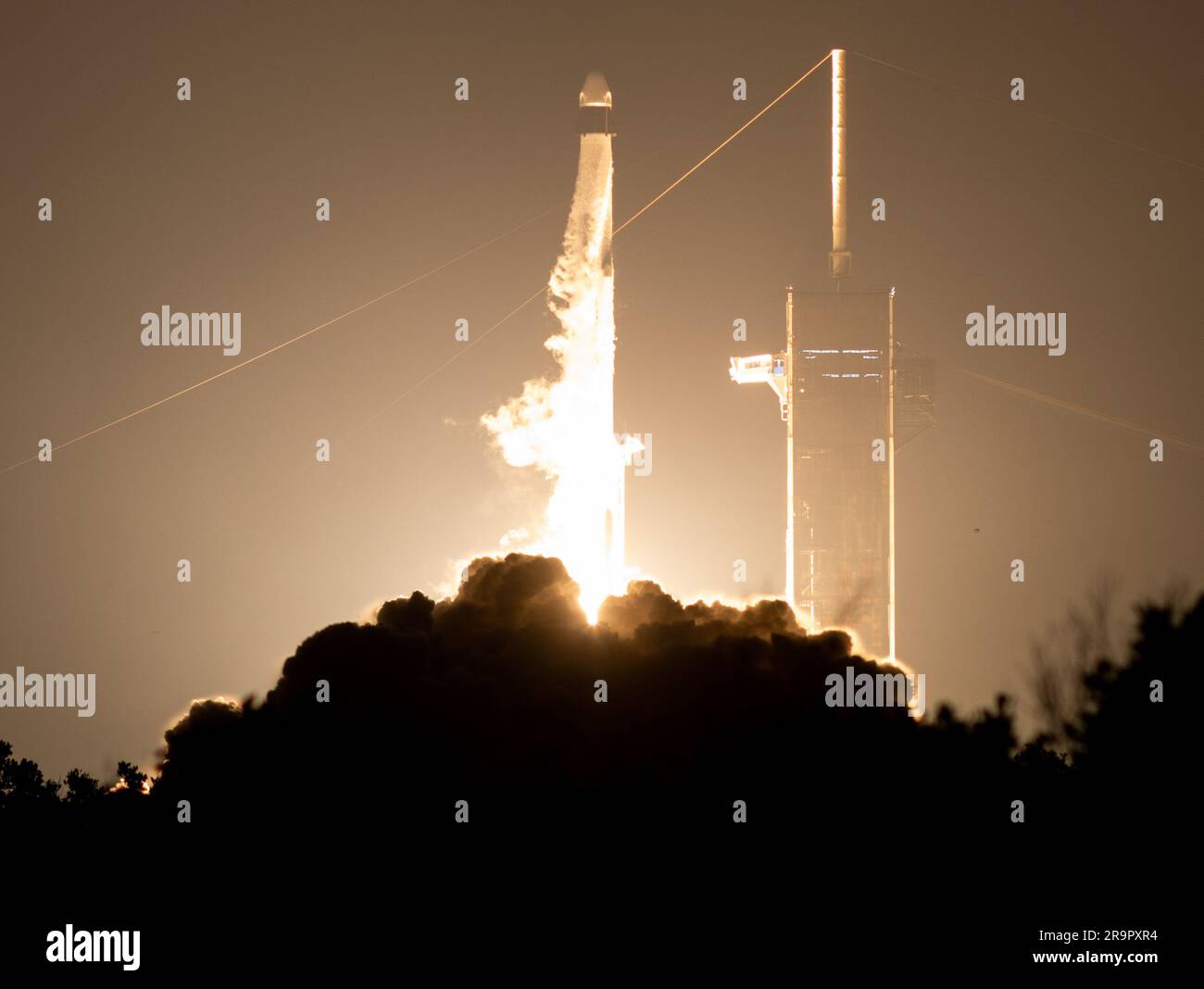 NASA’s SpaceX Crew-6 Launch. A SpaceX Falcon 9 rocket carrying the ...