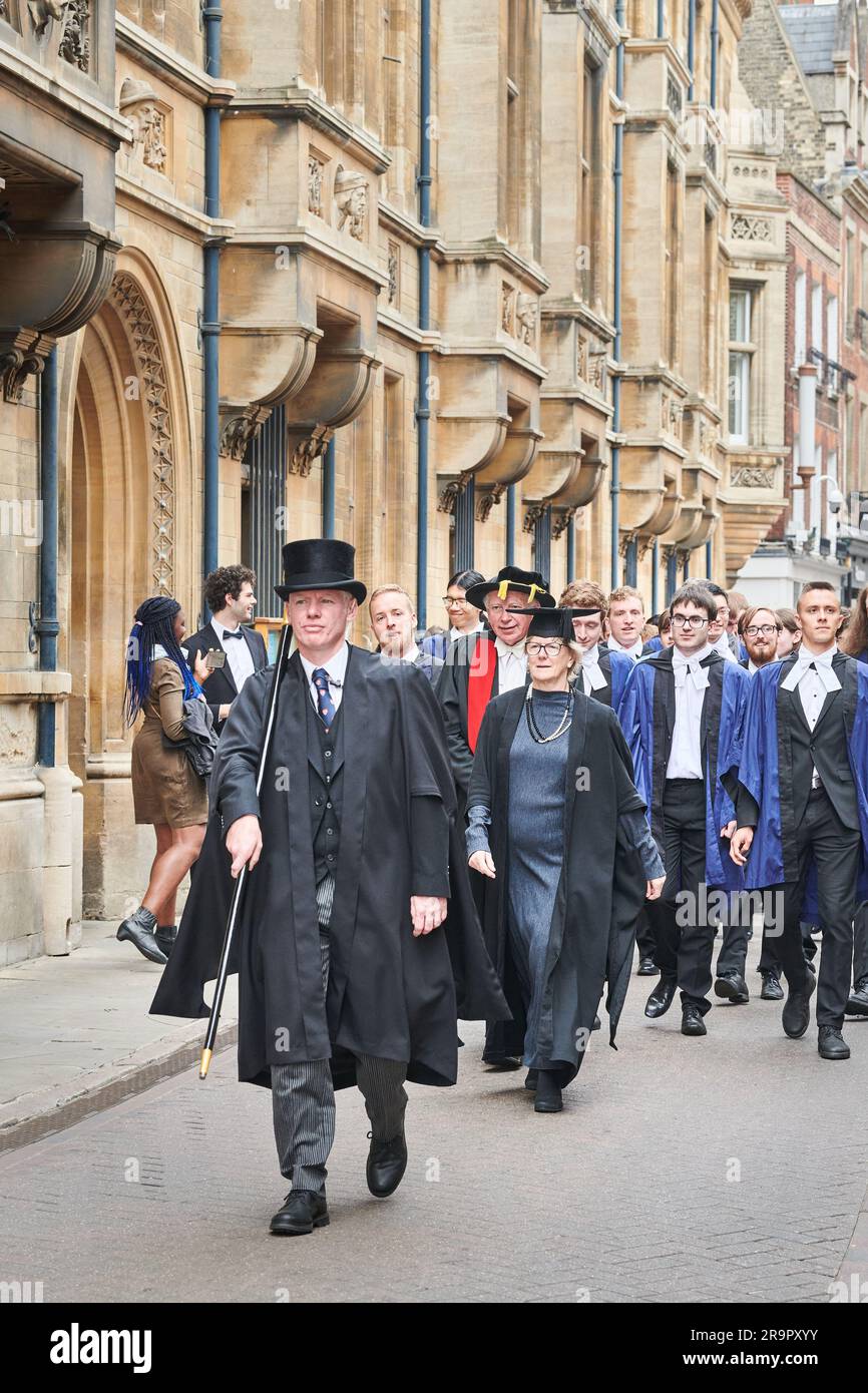 Students, led by their Master, Dame Sally Davies, process from Trinity ...