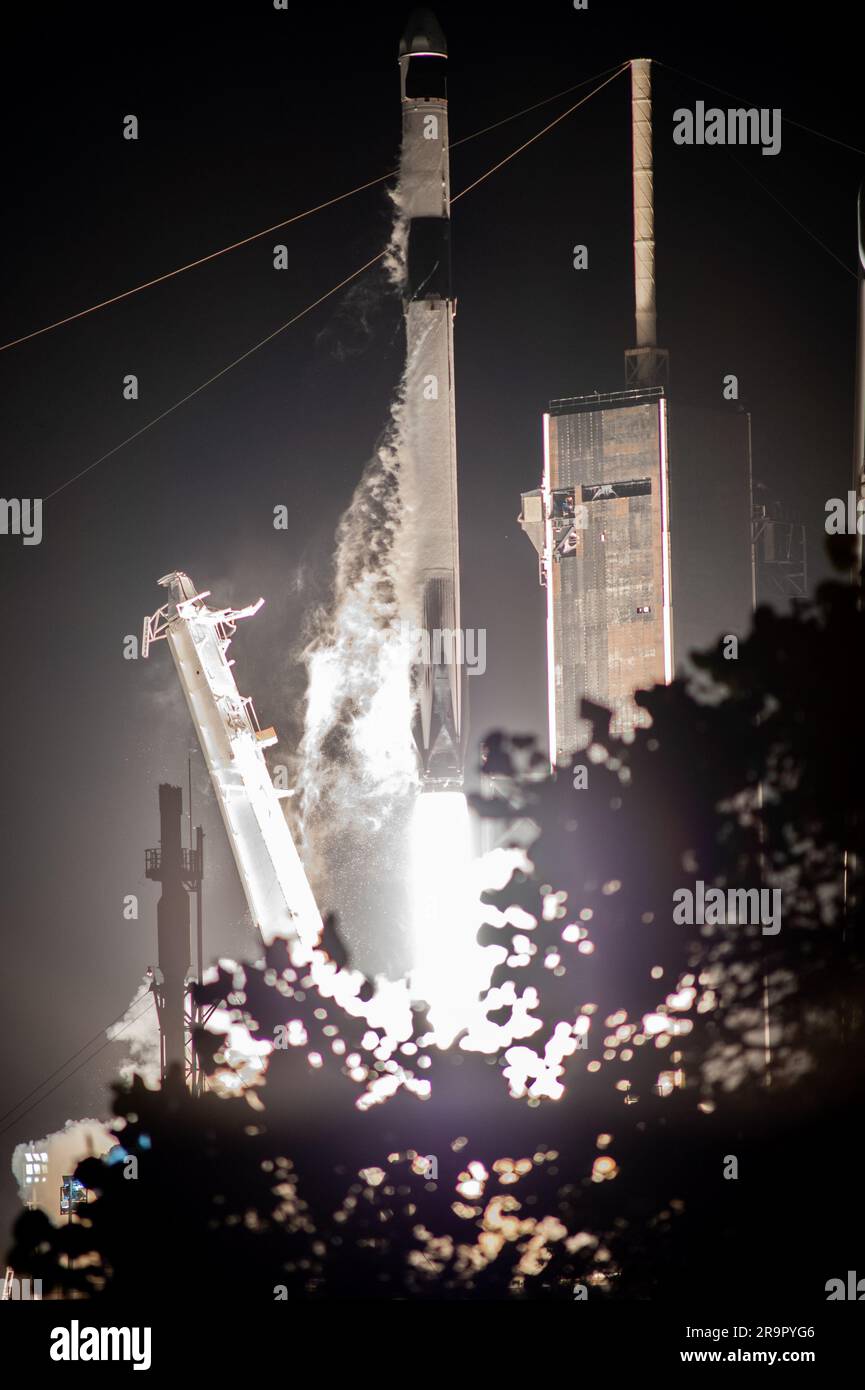 NASA/SpaceX CRS-27 Liftoff. The SpaceX Falcon 9 rocket carrying the ...