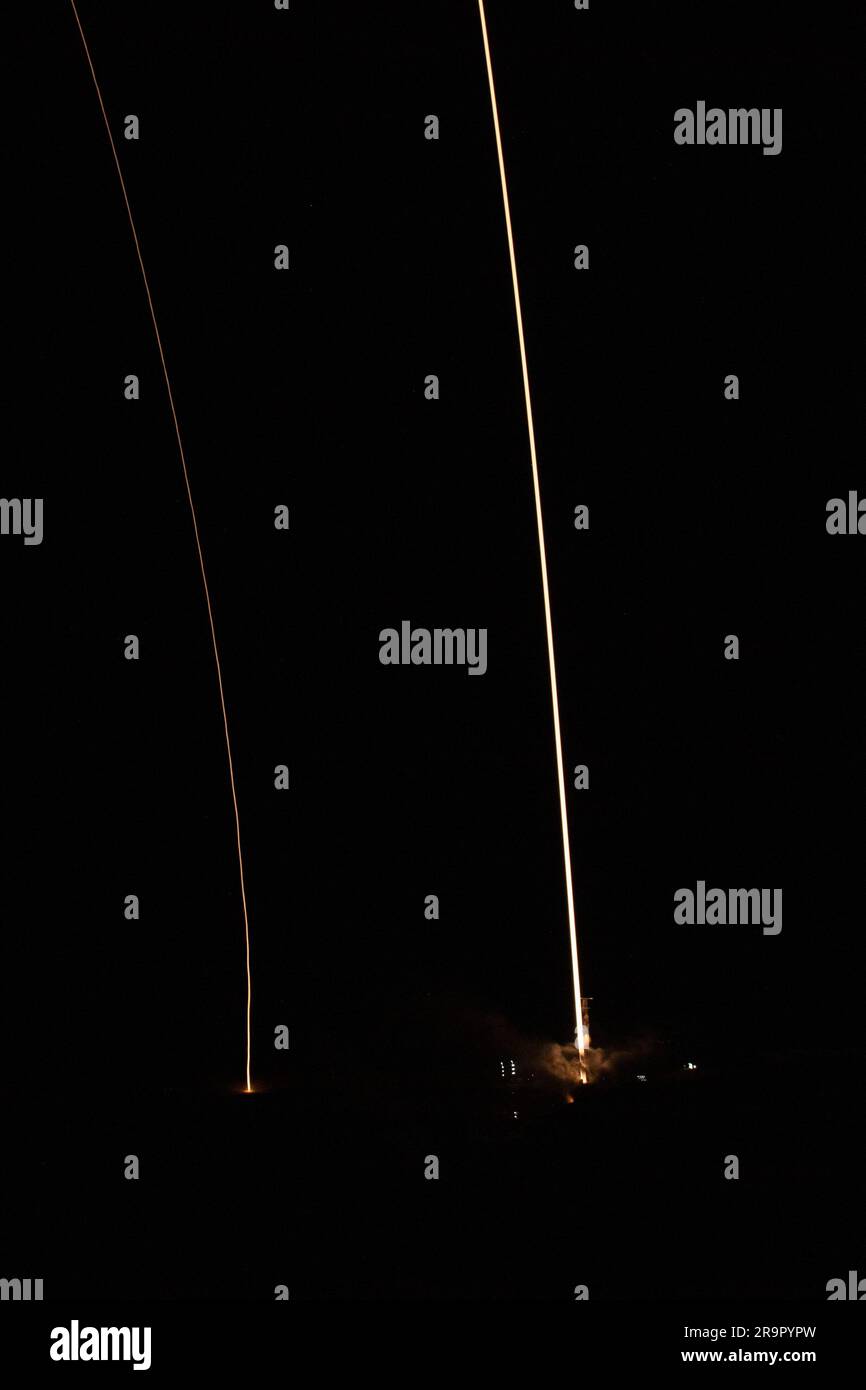 SWOT Launch. In this 8 minute exposure, A SpaceX Falcon 9 rocket ...