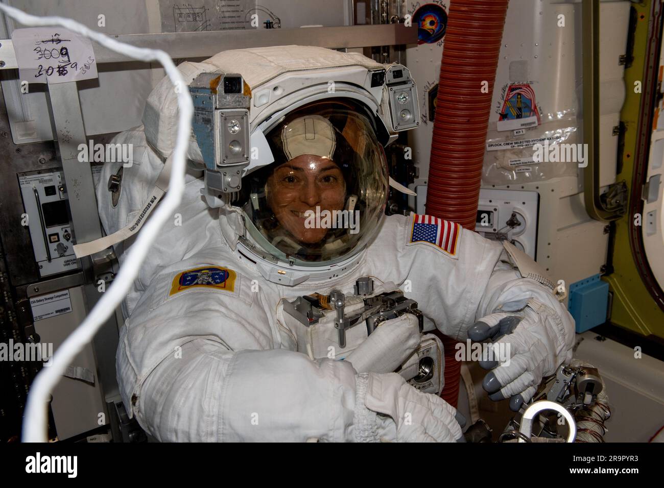 NASA astronaut and Expedition 68 Flight Engineer Nicole Mann conducts a ...