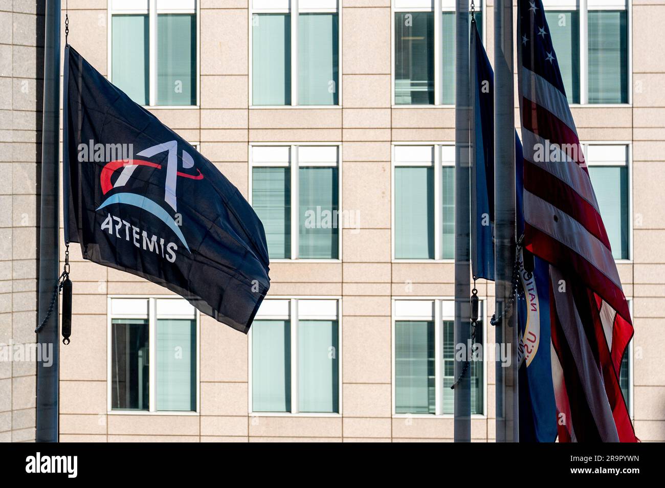 Artemis flags were raised at NASA Headquarters in Washington, D.C., on ...