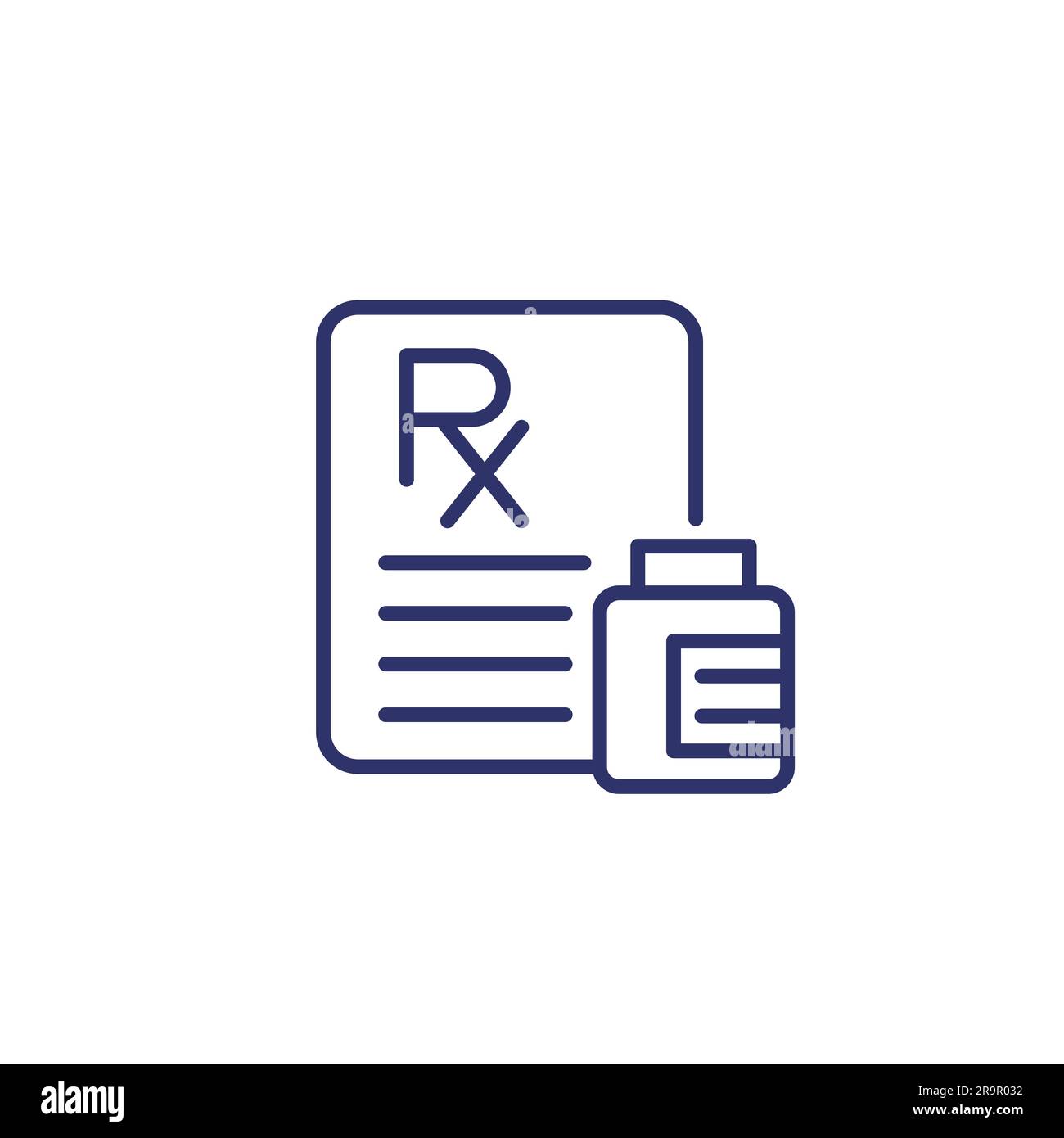 medical prescription line icon on white, vector Stock Vector Image ...