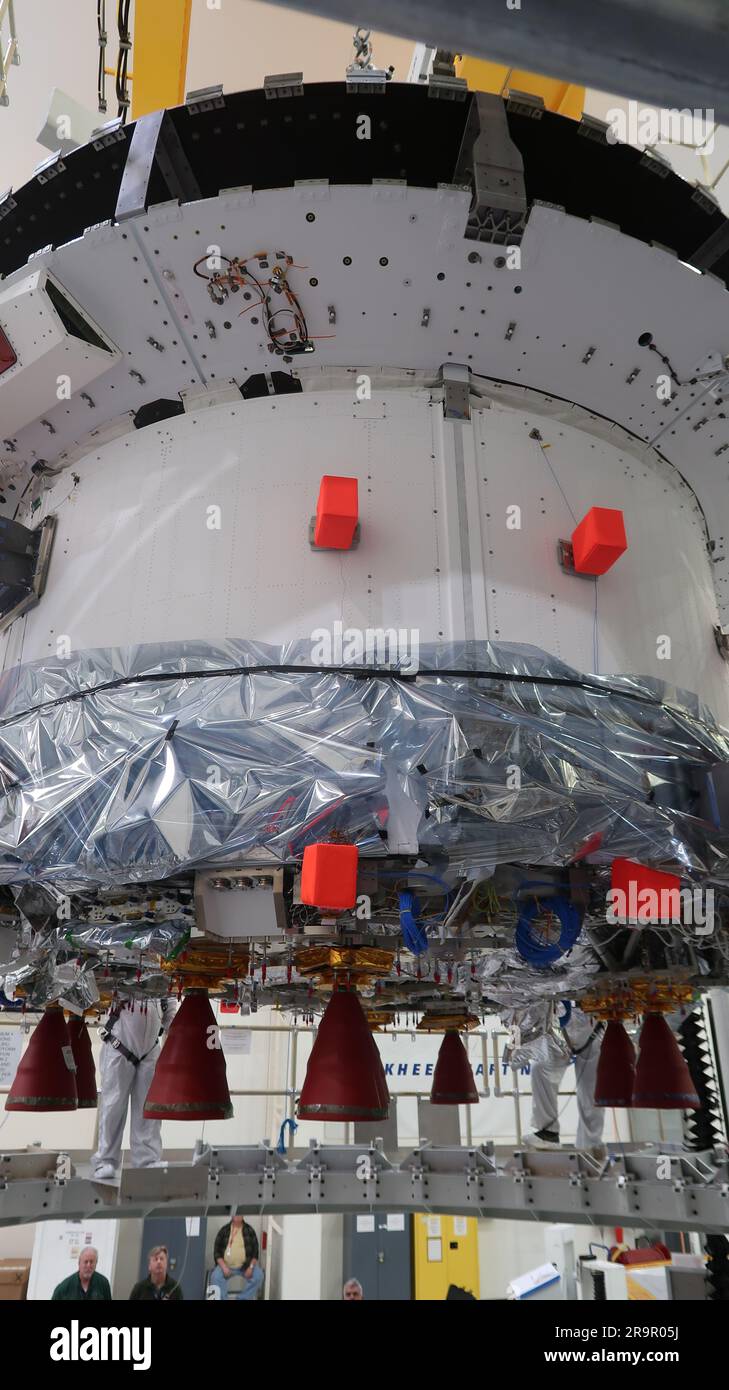 Artemis II European Service Module. Technicians at NASA’s Kennedy Space ...