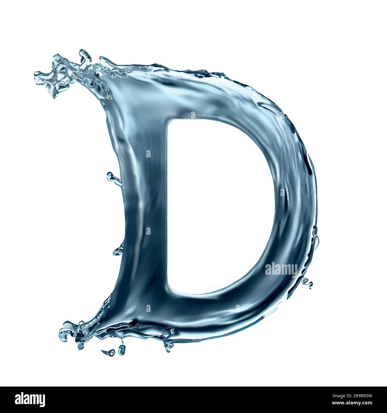 capital letter D in water with blank image background Stock Vector ...