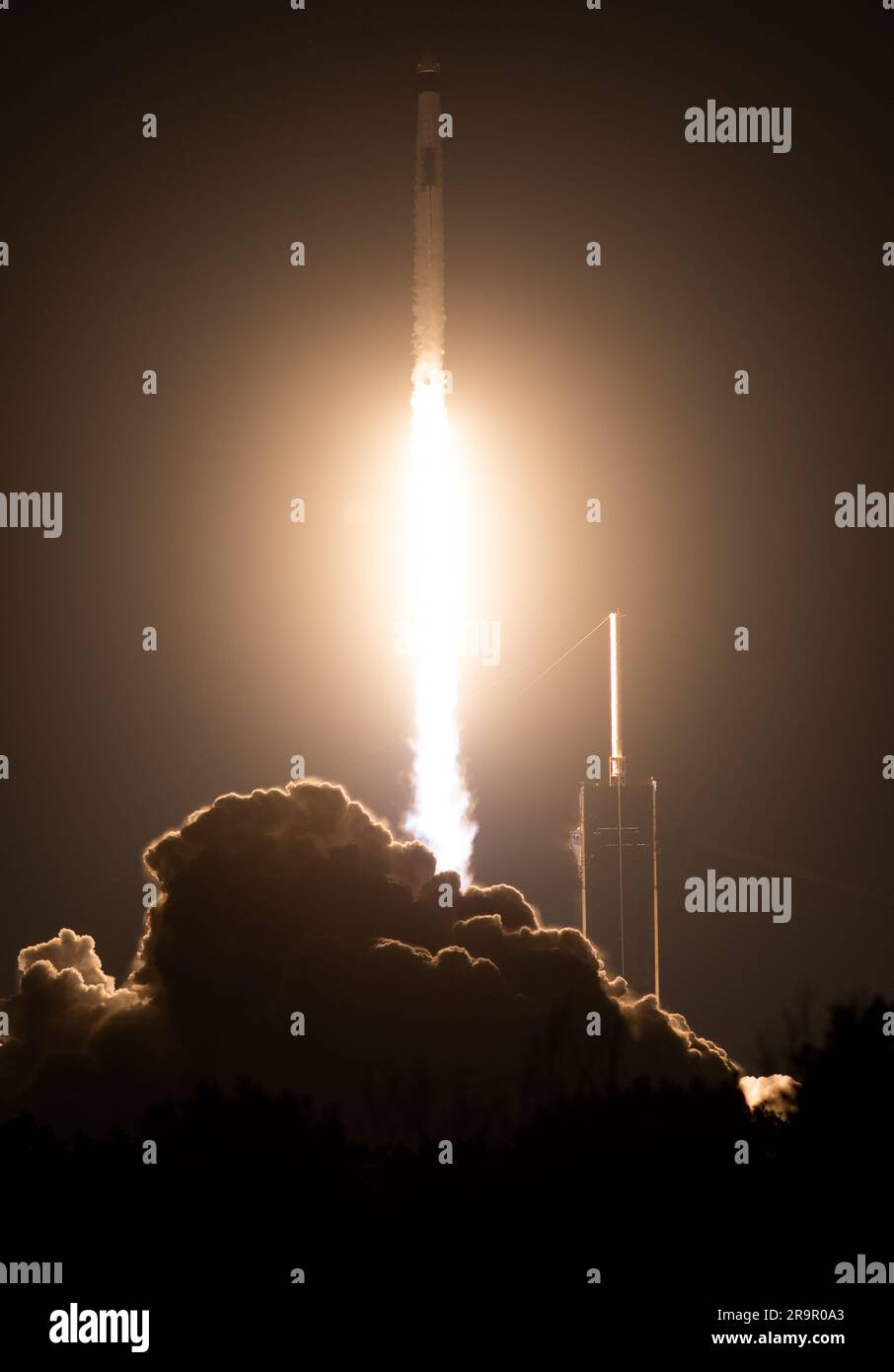 NASA’s SpaceX Crew-6 Launch. A SpaceX Falcon 9 rocket carrying the ...