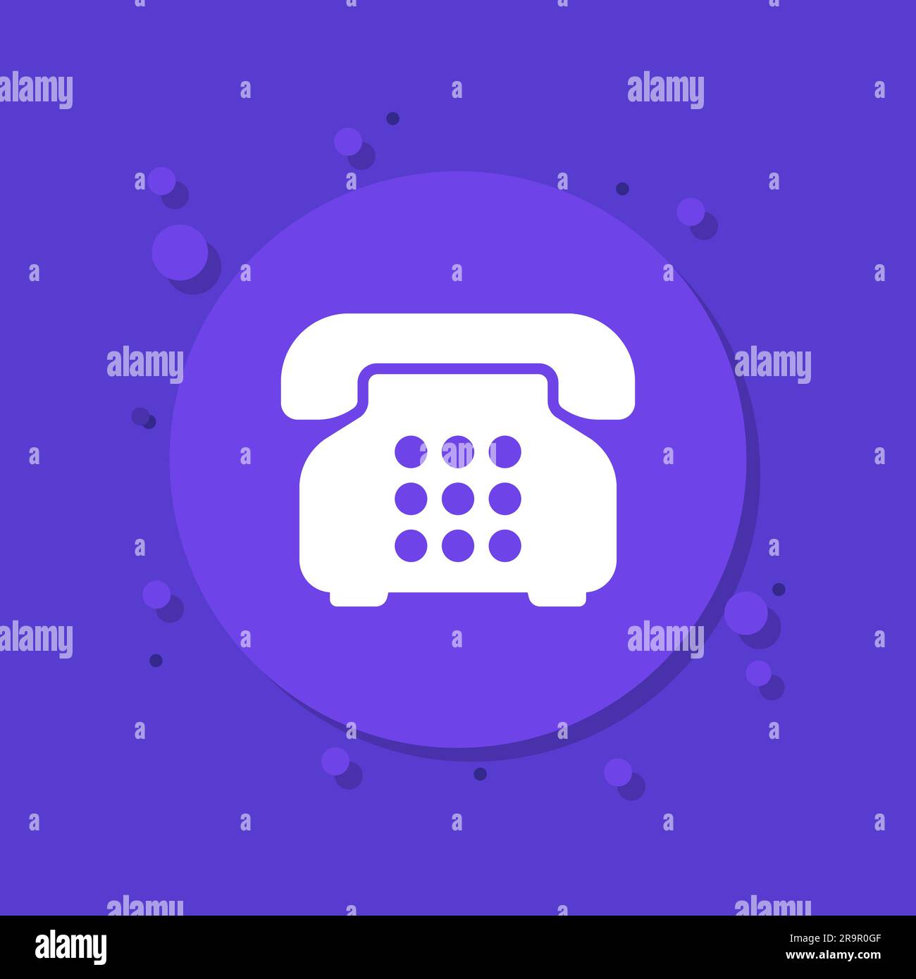 old phone icon, telephone with buttons, vector Stock Vector Image & Art ...