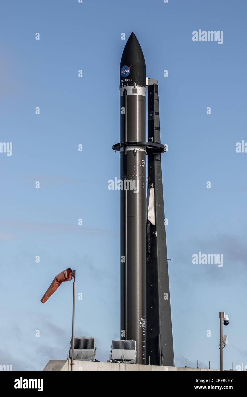 TROPICS Rocket Launch. A Rocket Lab Electron rocket is poised for ...