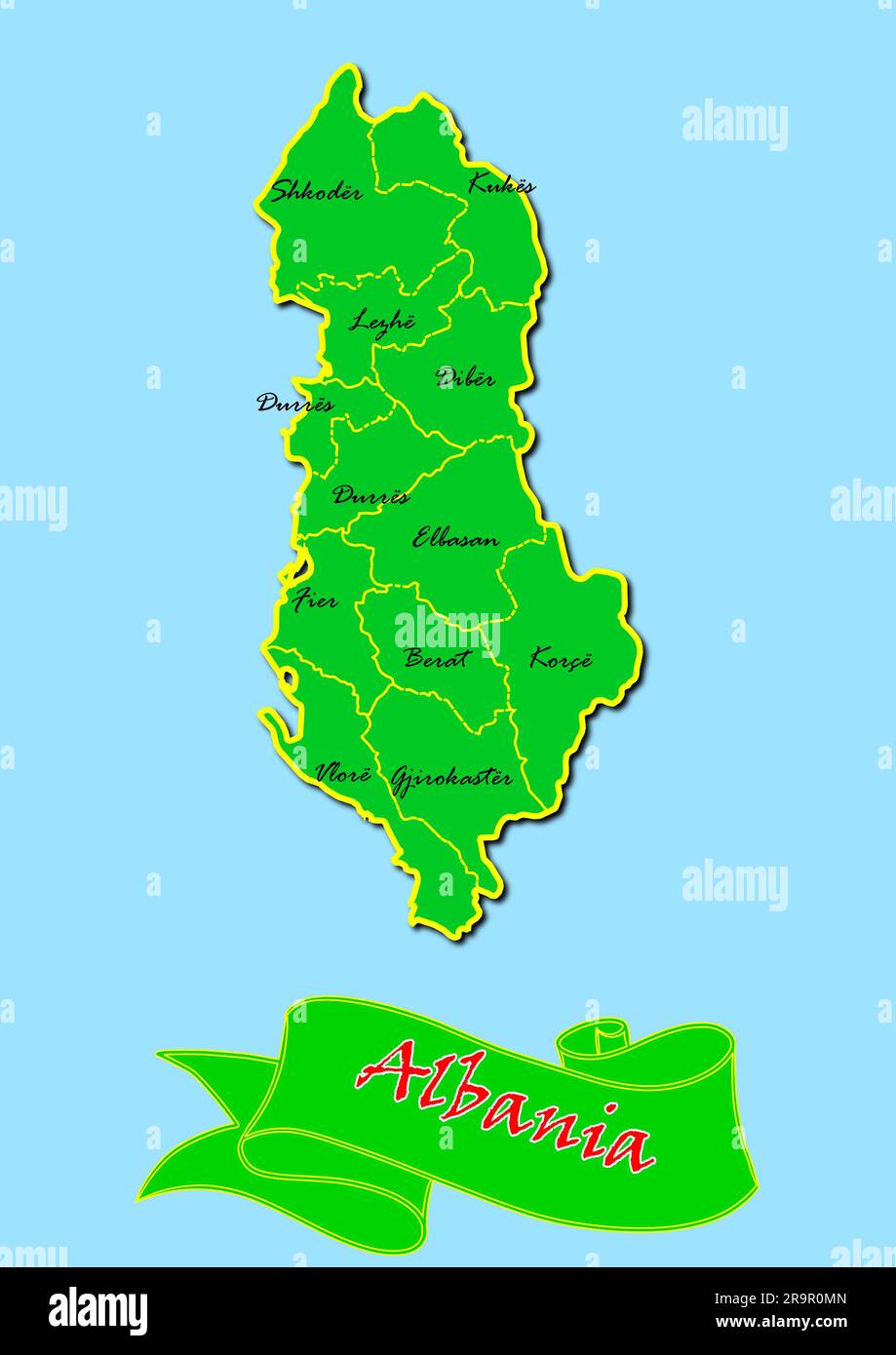 Political map albania national hi-res stock photography and images - Alamy