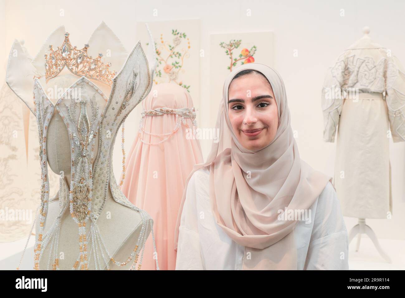 London, UK, 28th June 2023. Fiza Shahid, Royal School of Needlework ...