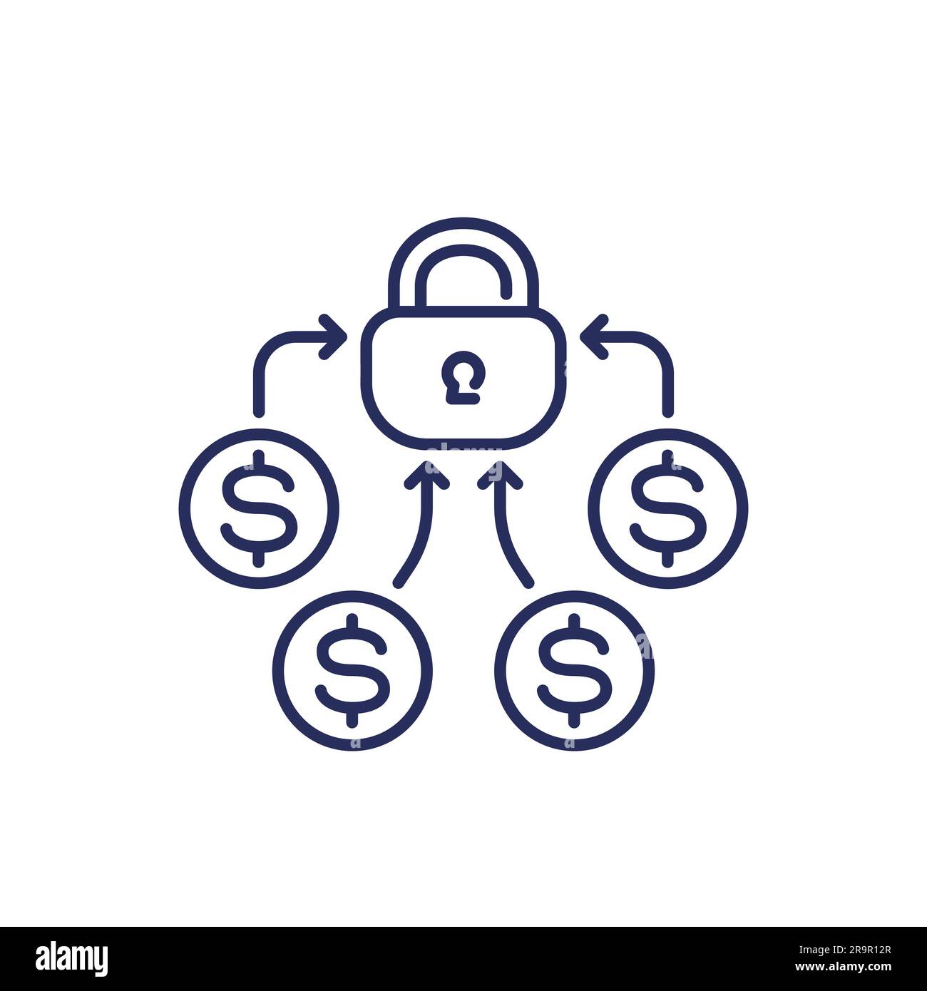 locked funds, money line icon Stock Vector Image & Art - Alamy