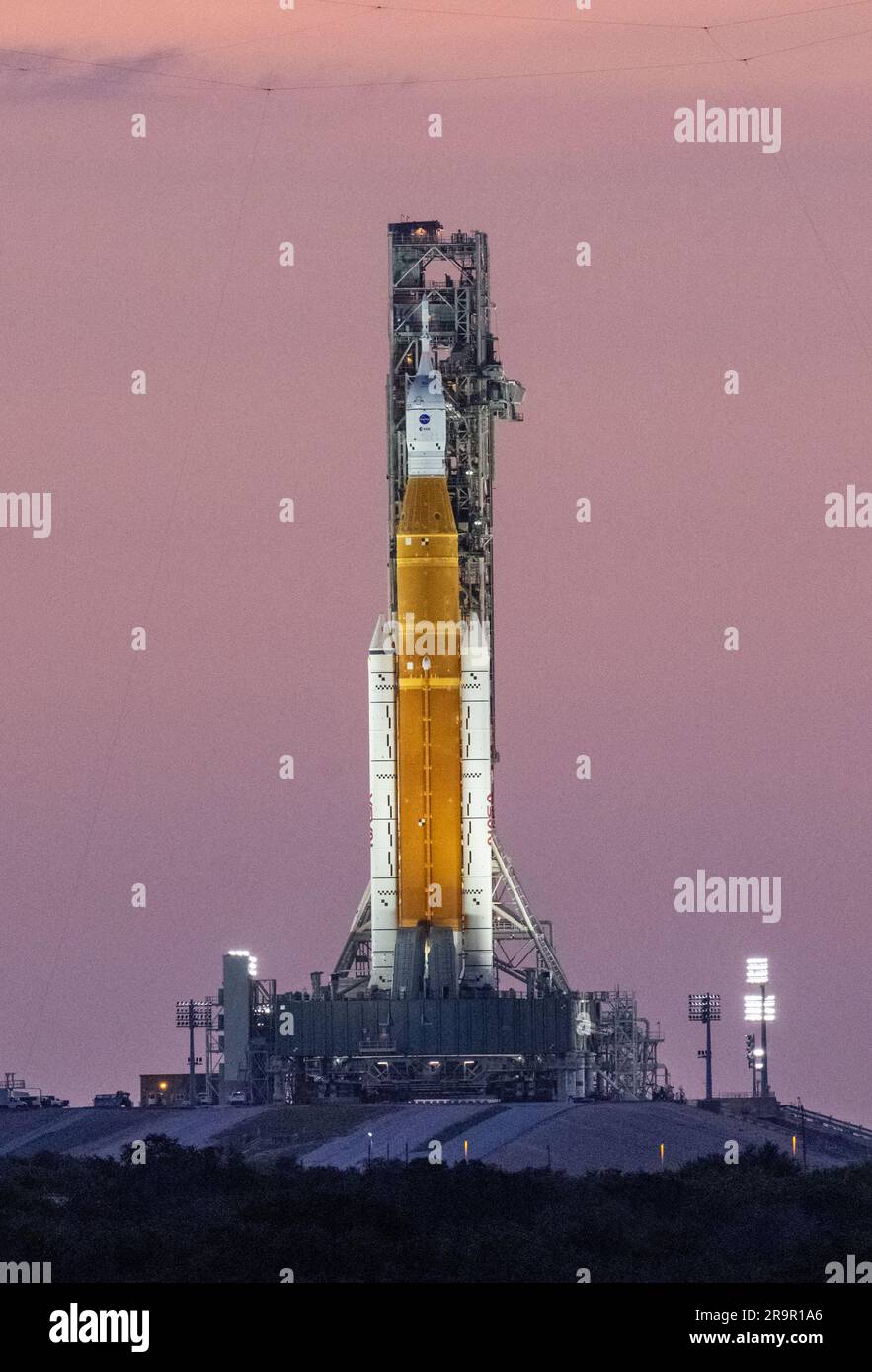 Artemis I Rollback Preparations. NASA’s Space Launch System (SLS) rocket with the Orion ...