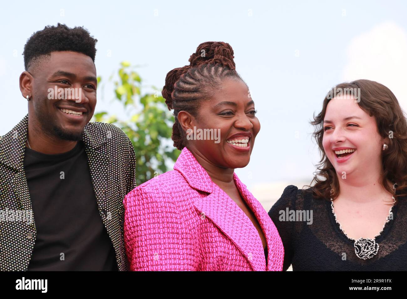 Cannes, France, 23rd May, 2023. Blaise Afonso, Claudia Tagbo, Camille ...