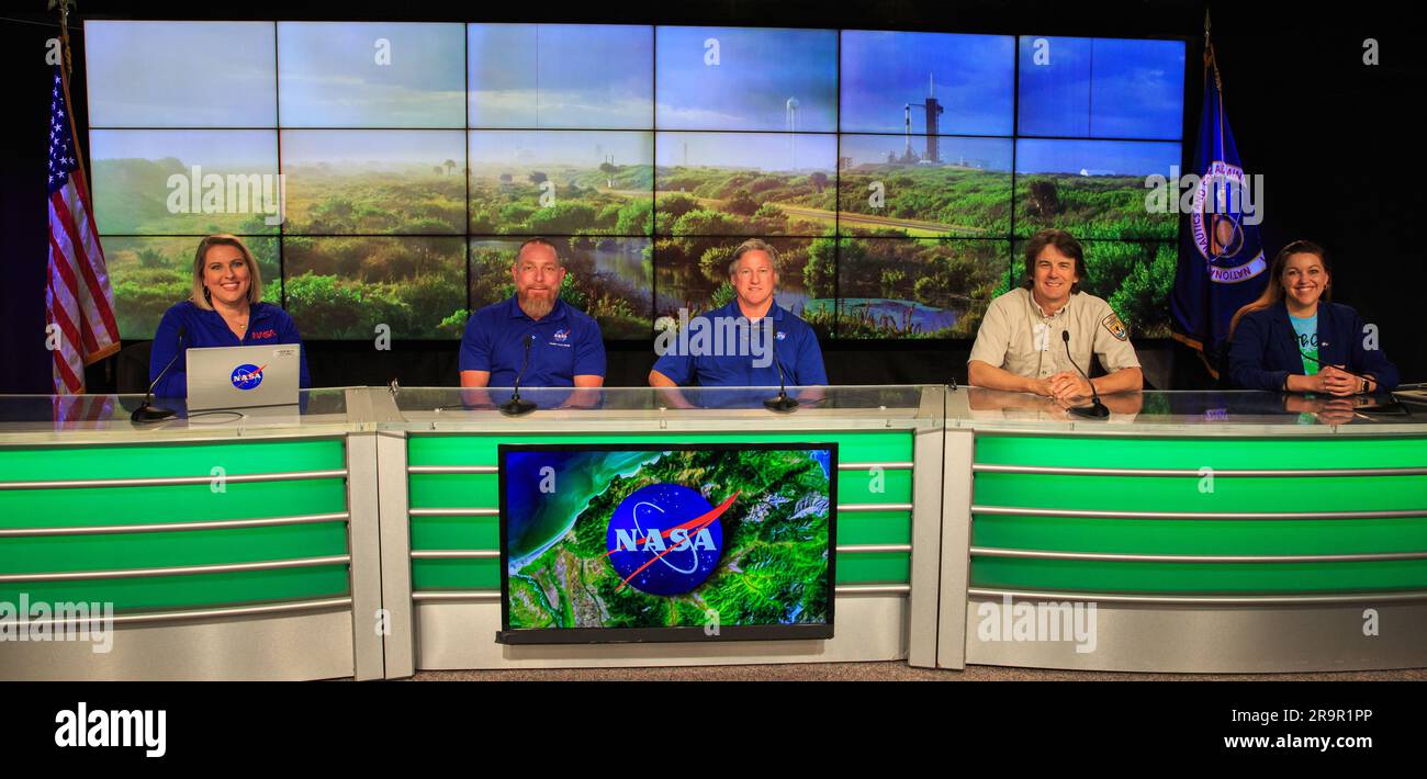 Earth Day 2023 Student Briefing. From left, NASA Communications’ Leah ...