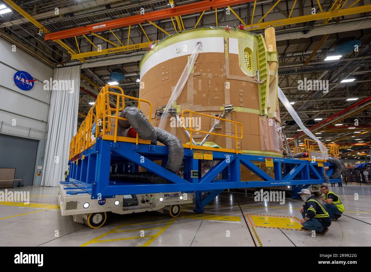 . On May 24, 2022, the core stage production team moved the Space Launch System (SLS) rocket ...