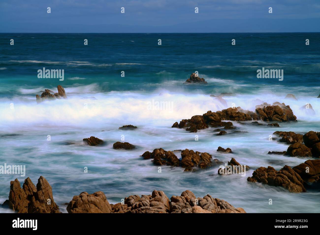 Surf breaking Asilomar State Marine Reserve Monterey Bay California ...