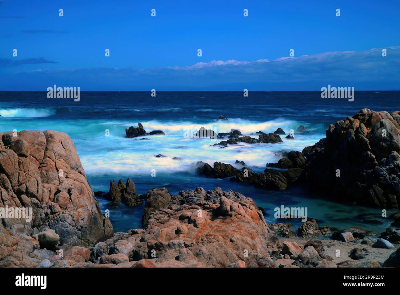 Surf breaking Asilomar State Marine Reserve Monterey Bay California ...