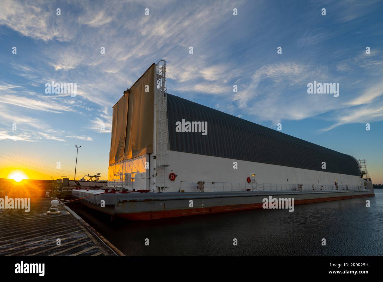 . Teams at NASA’s Michoud Assembly Facility in New Orleans move the ...