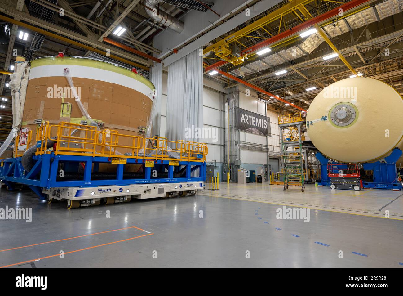 . On May 24, 2022, the core stage production team moved the Space Launch System (SLS) rocket ...