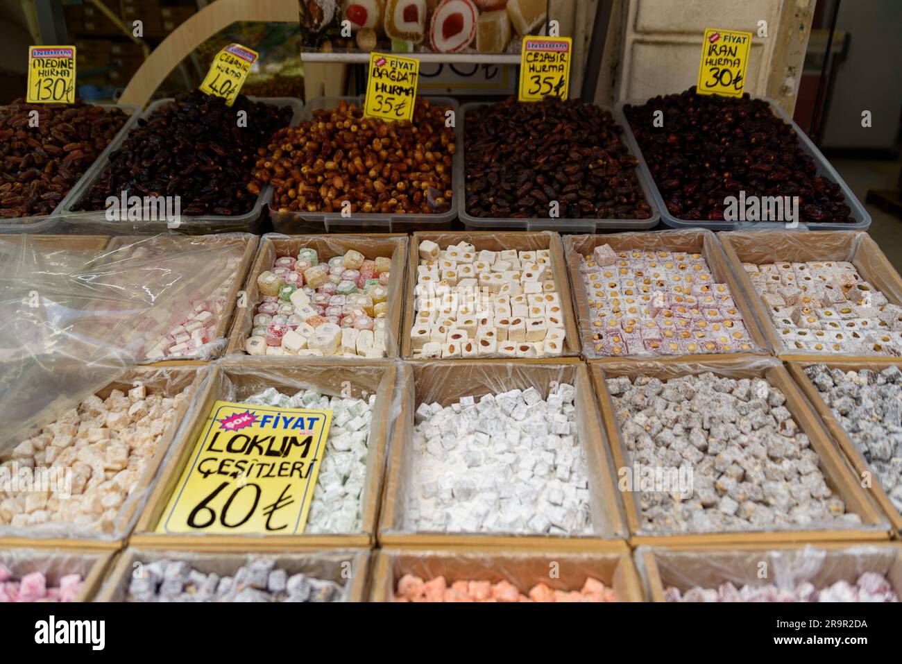 Istanbul - Turkey - 20 May 2023: traditional turkish sweets are seen in ...