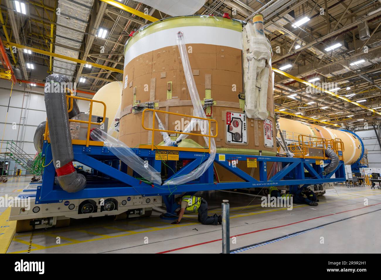 . On May 24, 2022, the core stage production team moved the Space Launch System (SLS) rocket ...