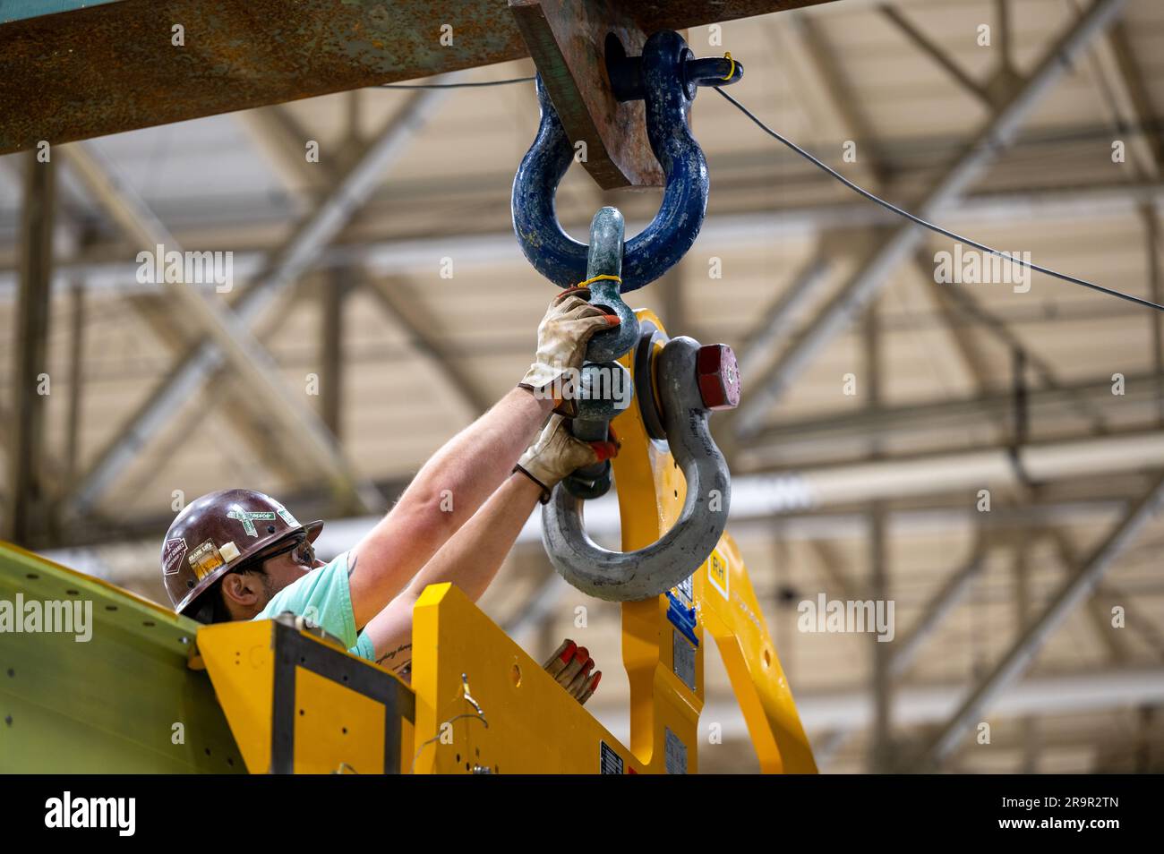 . Crews at NASA’s Michoud Assembly Facility in New Orleans move the ...
