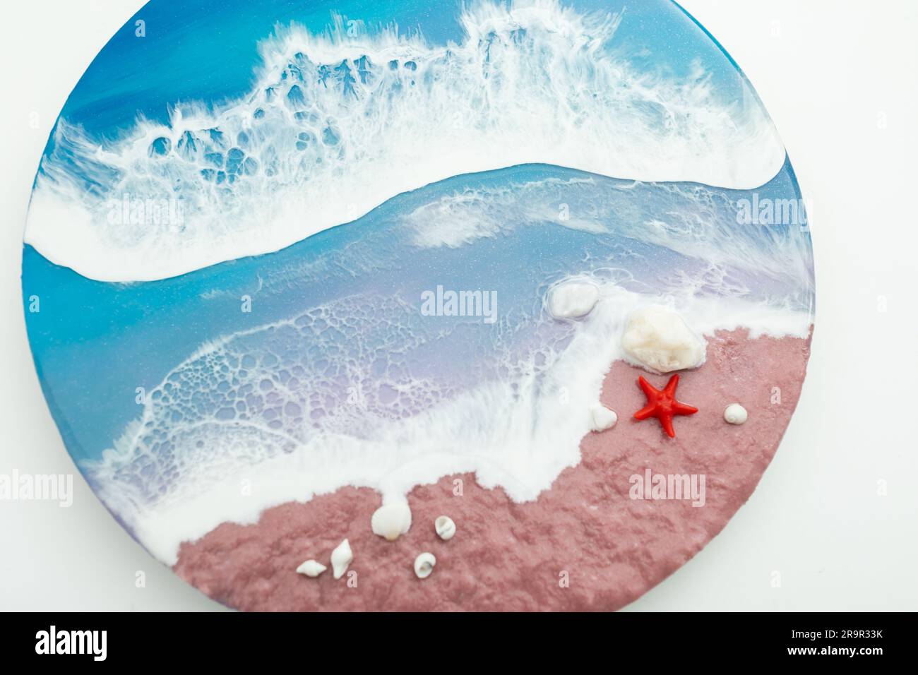 Resin art with a marine theme. Epoxy paint art with sea Stock Photo - Alamy