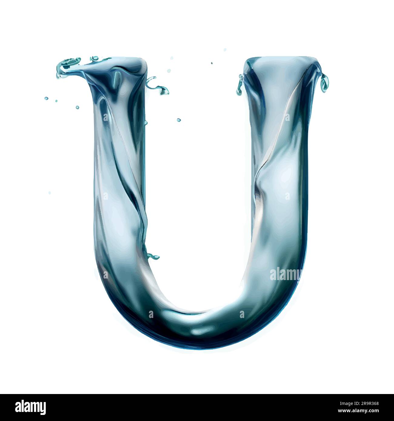 capital letter U in water with blank image background Stock Vector ...