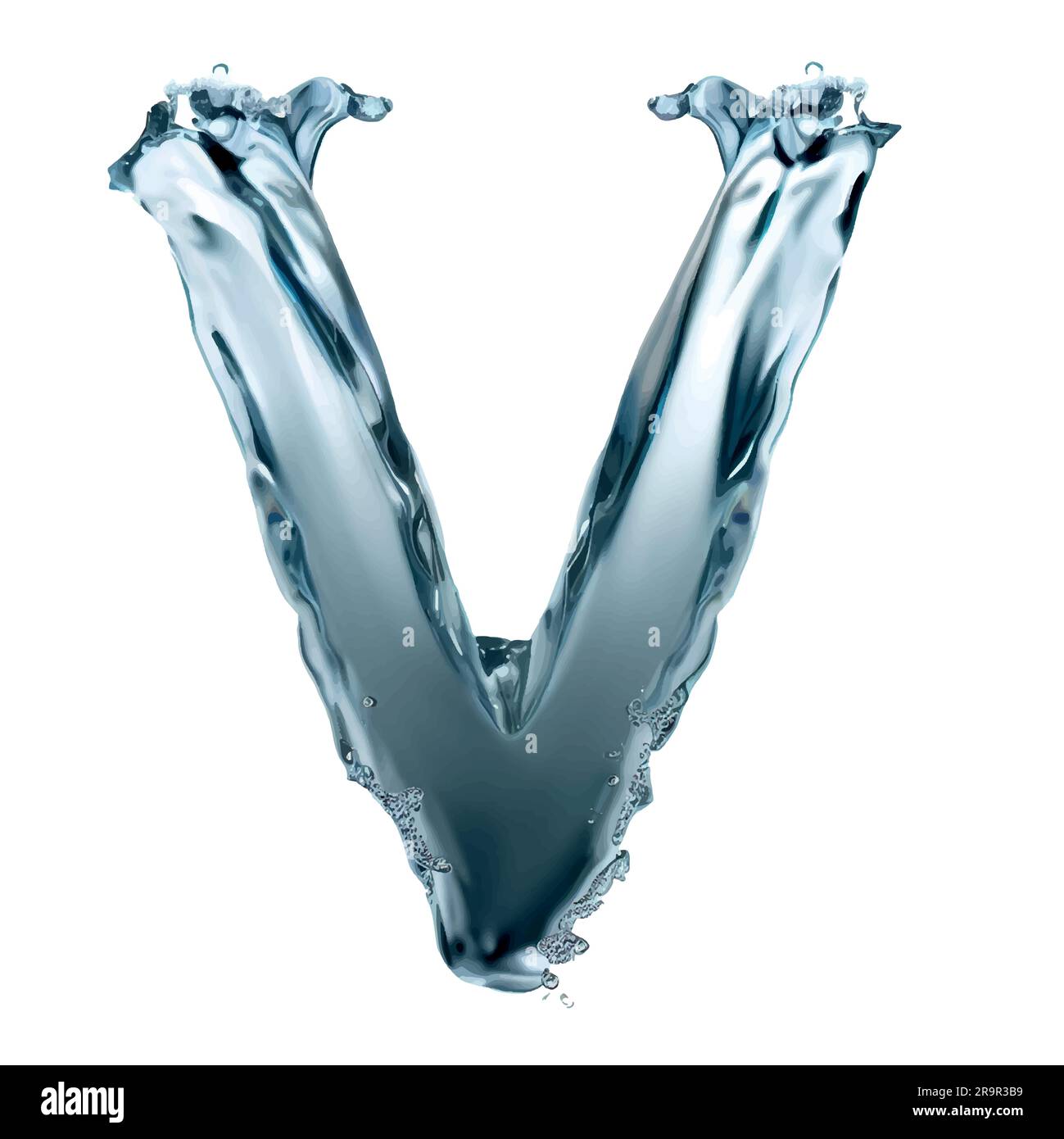 Alphabet V In Water