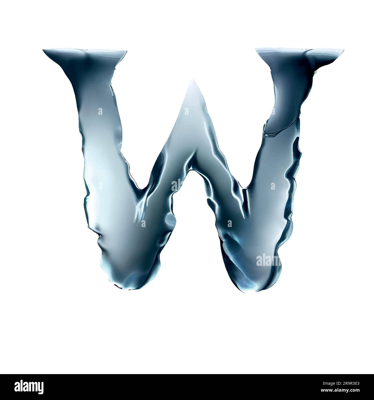 capital letter W in water with blank image background Stock Vector ...