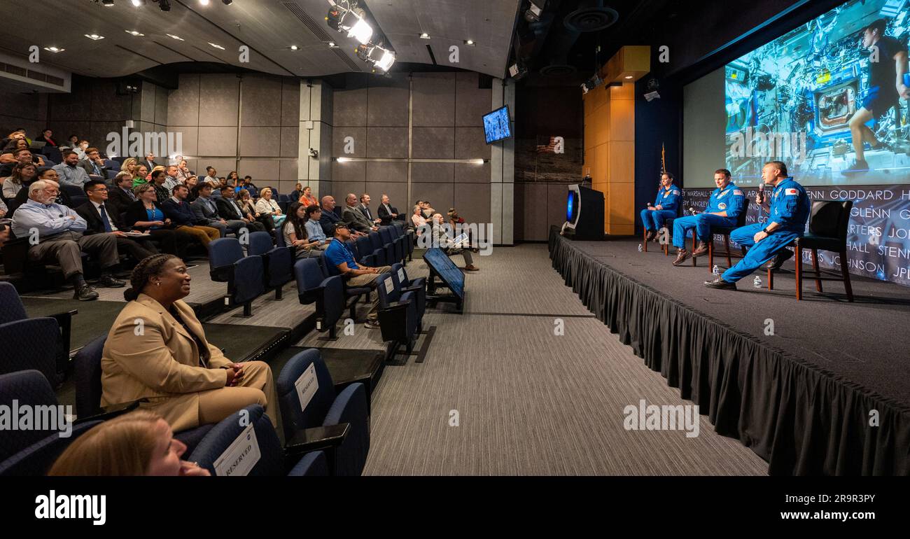 Nicole Mann, Josh Cassada, and Koichi Wakata from NASA and JAXA spoke ...