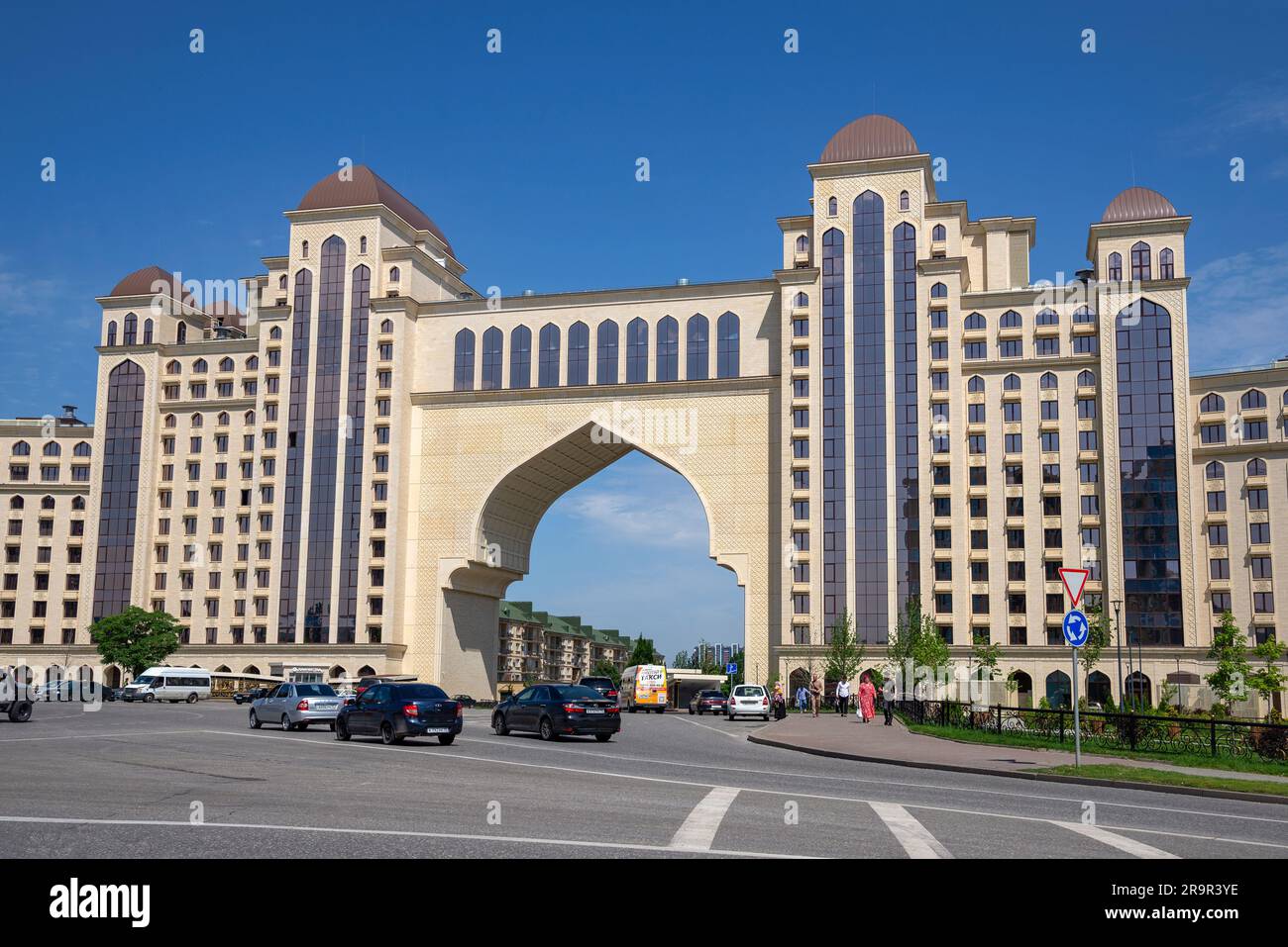 GROZNY, RUSSIA - JUNE 14, 2023: Residential complex on Minutka Square ...