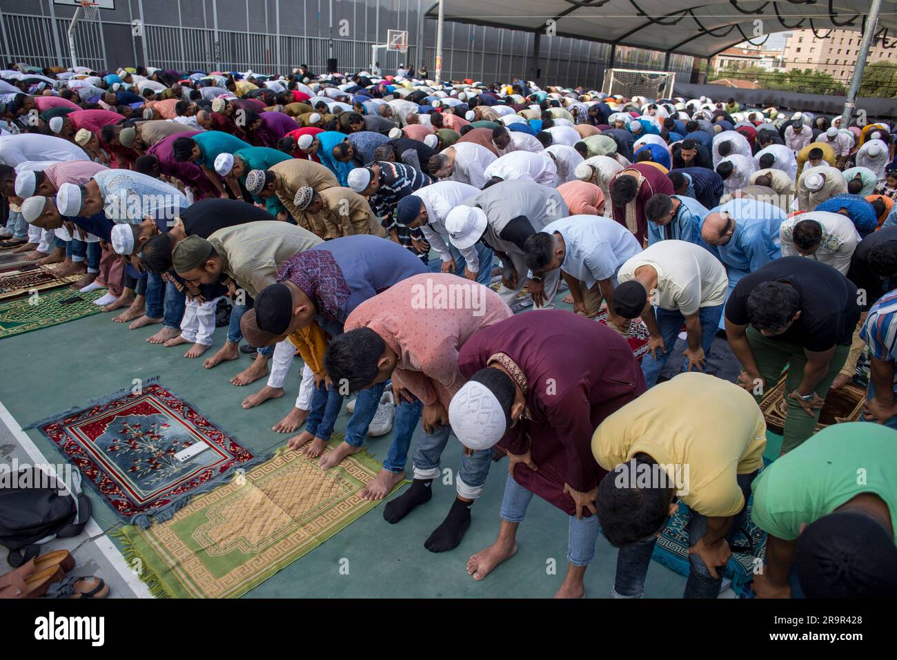 Madrid, Spain. 28th June, 2023. Members of the Muslim community in ...