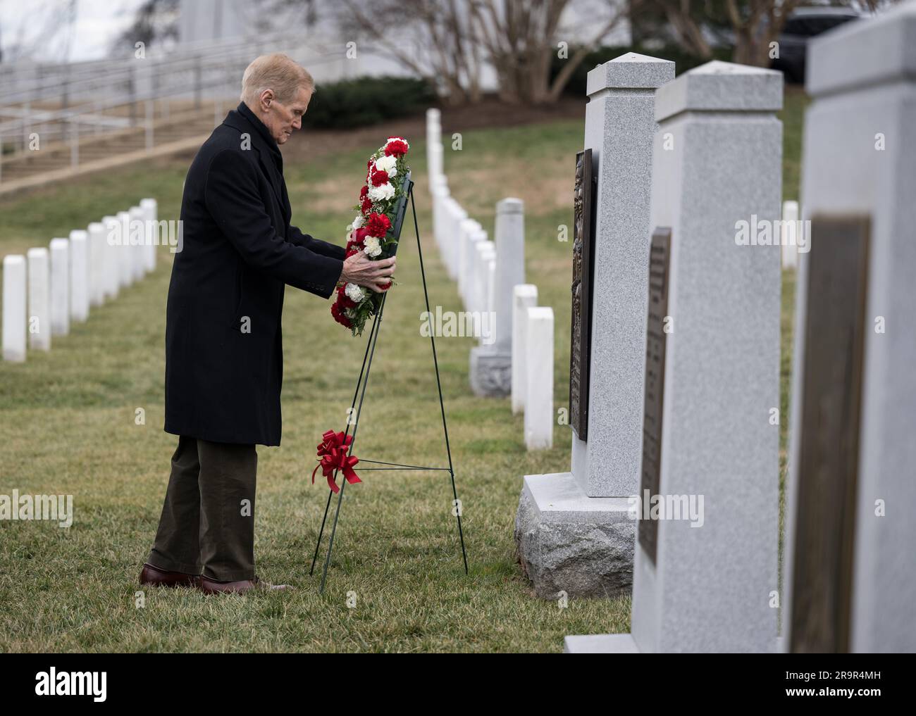 Day of Remembrance. NASA Administrator Bill Nelson lays a wreath at the ...
