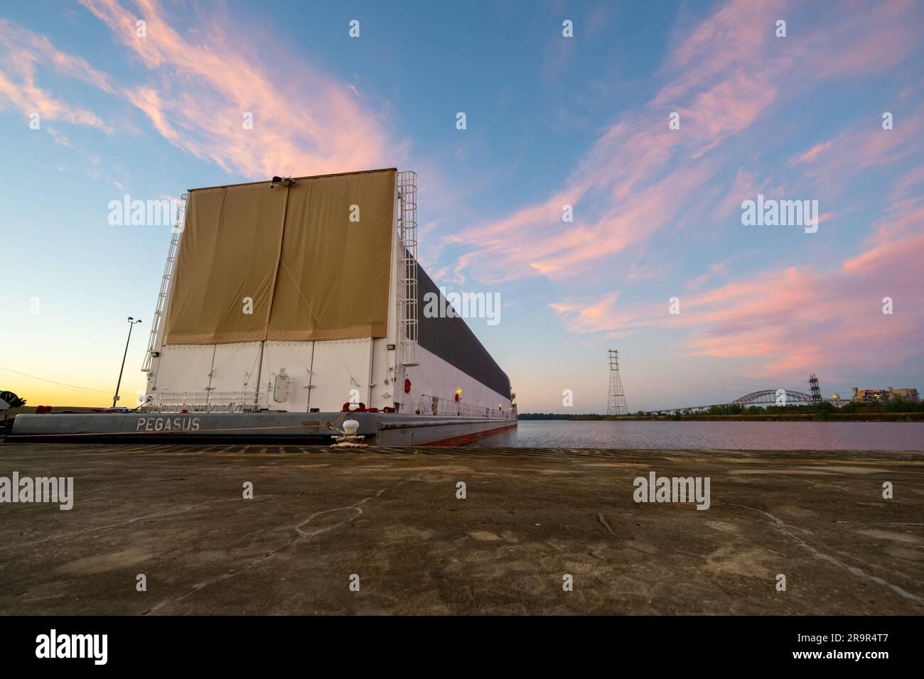 . Teams at NASA’s Michoud Assembly Facility in New Orleans move the ...