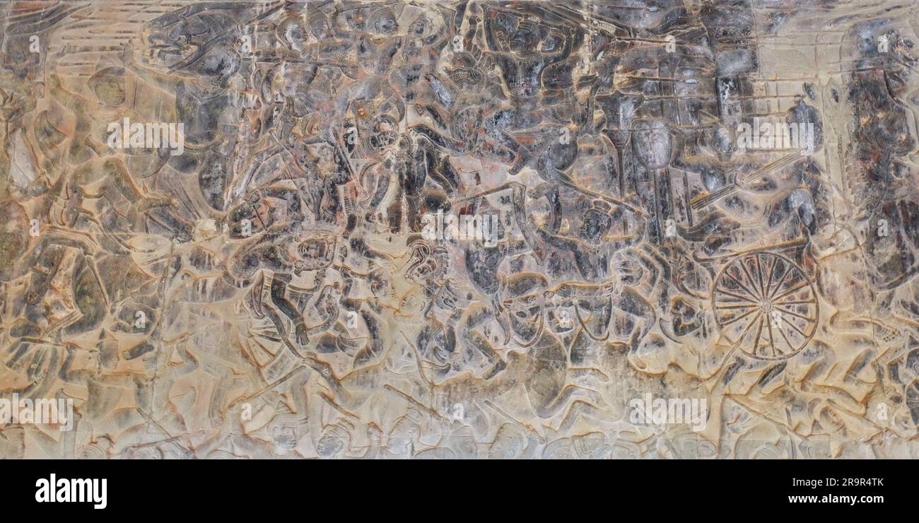 A captivating display of ancient art, featuring detailed carvings of ...