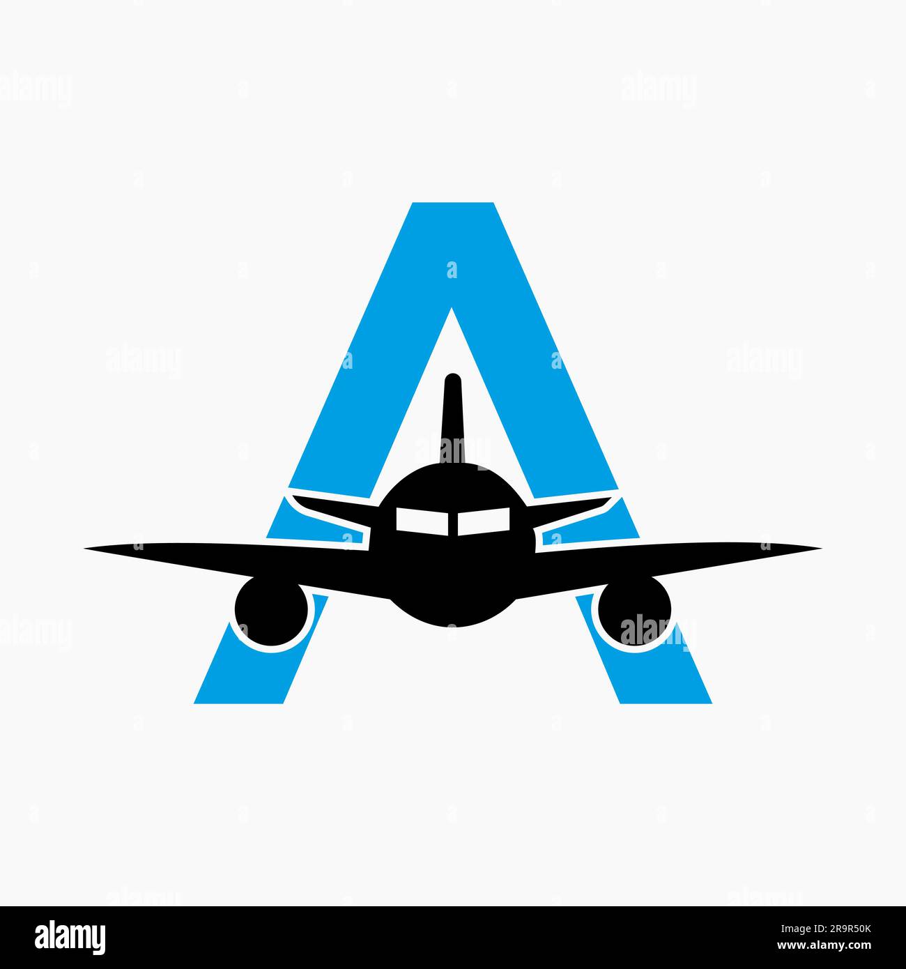 Initial Letter A Travel Logo Concept With Flying Air Plane Symbol Stock ...