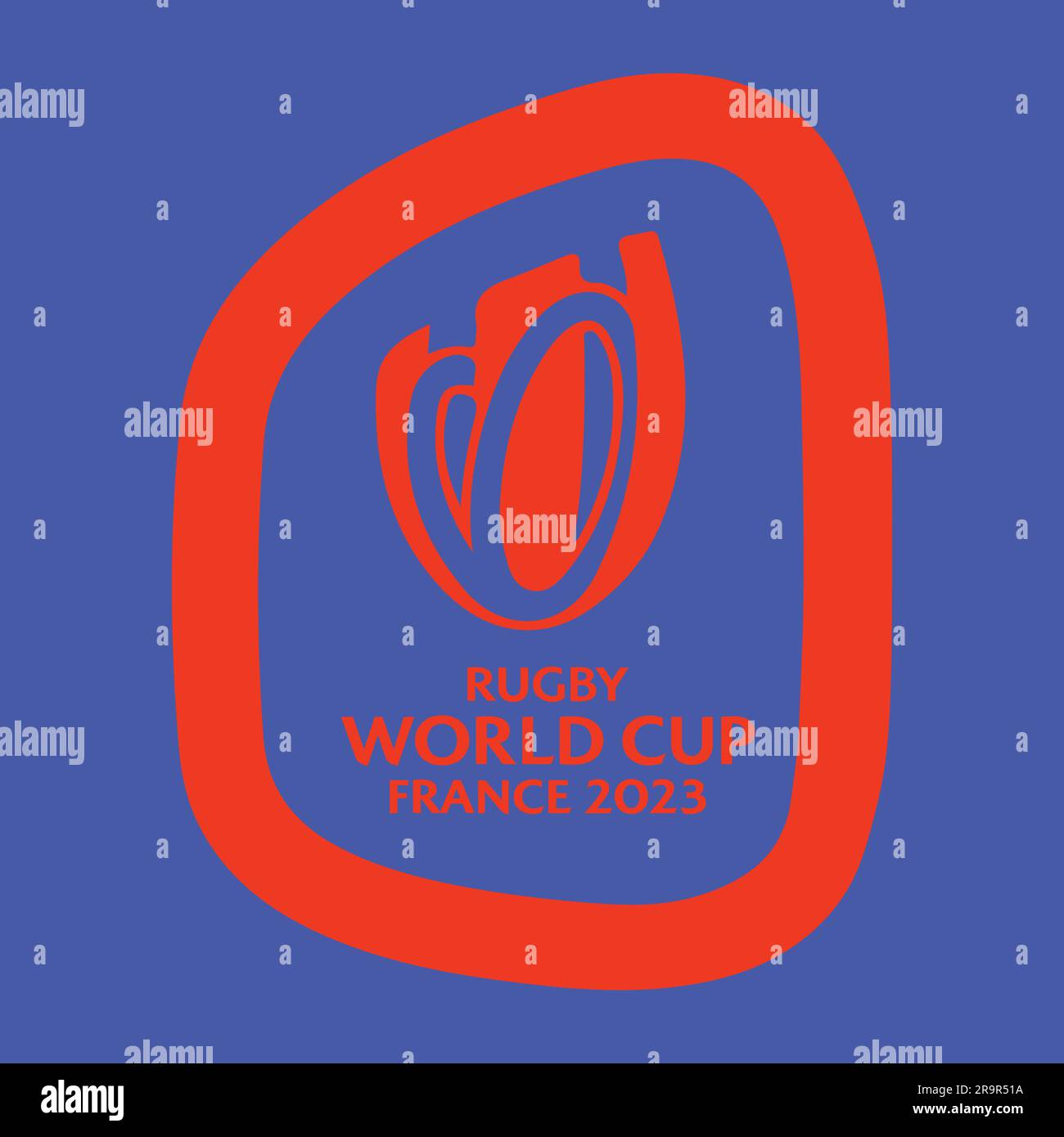 Red Colorful Vector logo of Rugby World Cup 2023 in France and Blue ...